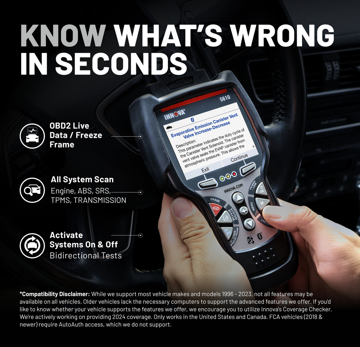 Innova 5610 - CarScan Pro OBD2 Bidirectional Scanner for DIYers
