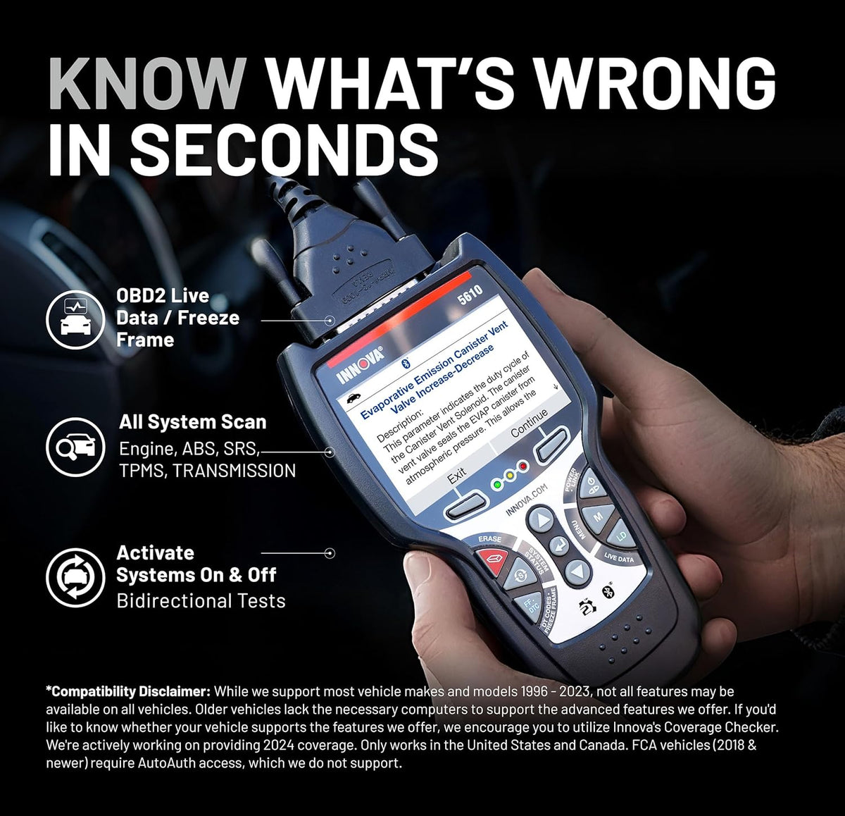 Innova 5610 - CarScan Pro OBD2 Bidirectional Scanner for DIYers